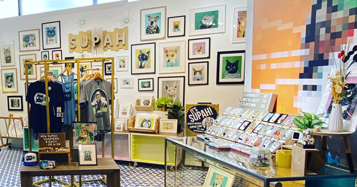 The Supah Market sells Taco Tuesday, Business Cats, and random art fun